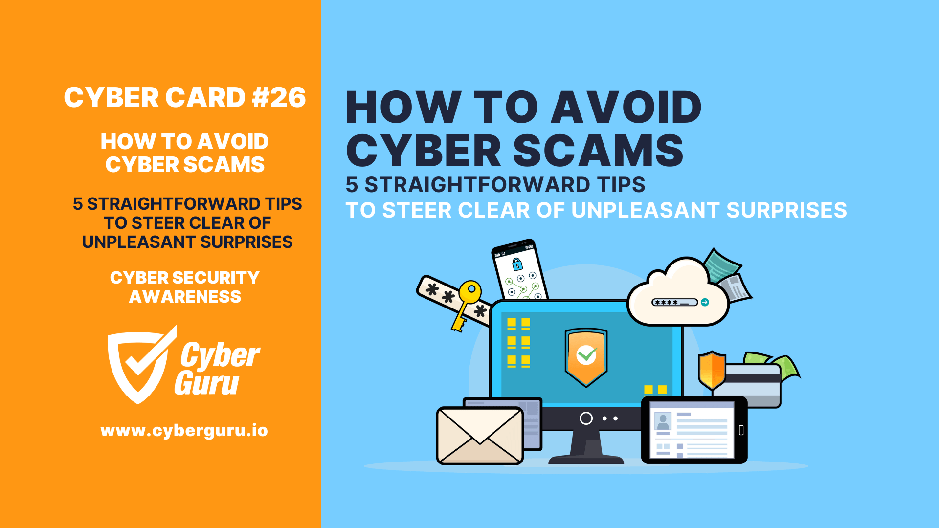 Cyber Card #26 - How to avoid cyber scams - Cyber Guru