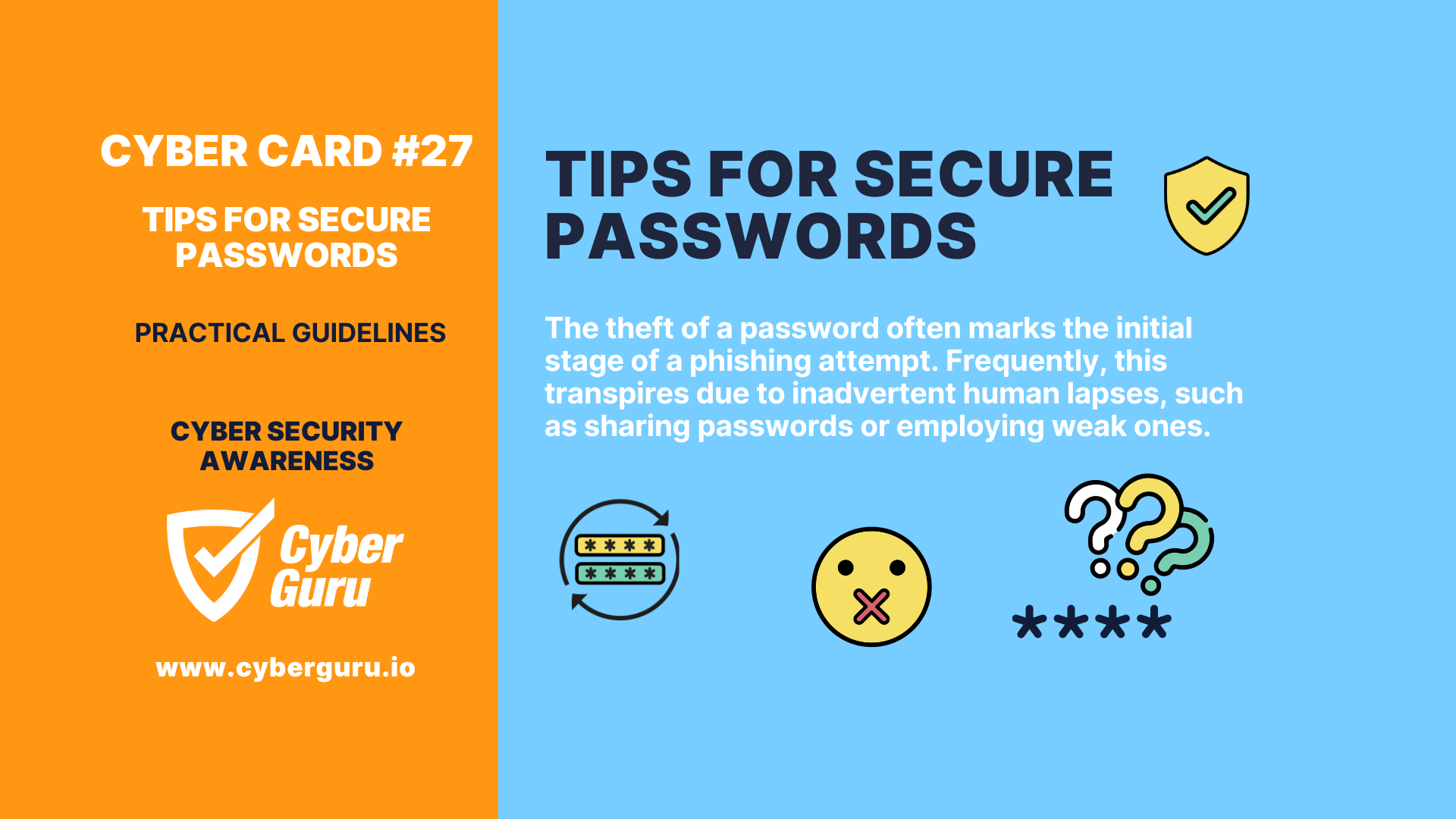 Cyber Card #27 - 6 passwords security tips