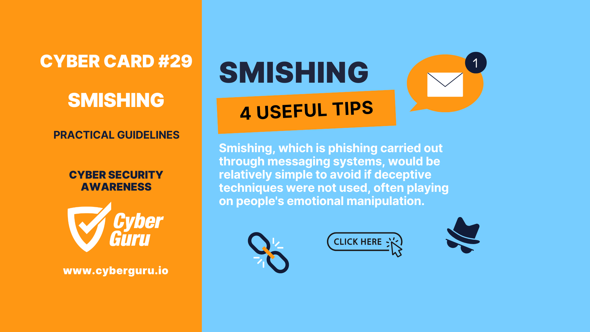 Cyber Card #29 - Smishing: if you recognize it, you avoid it